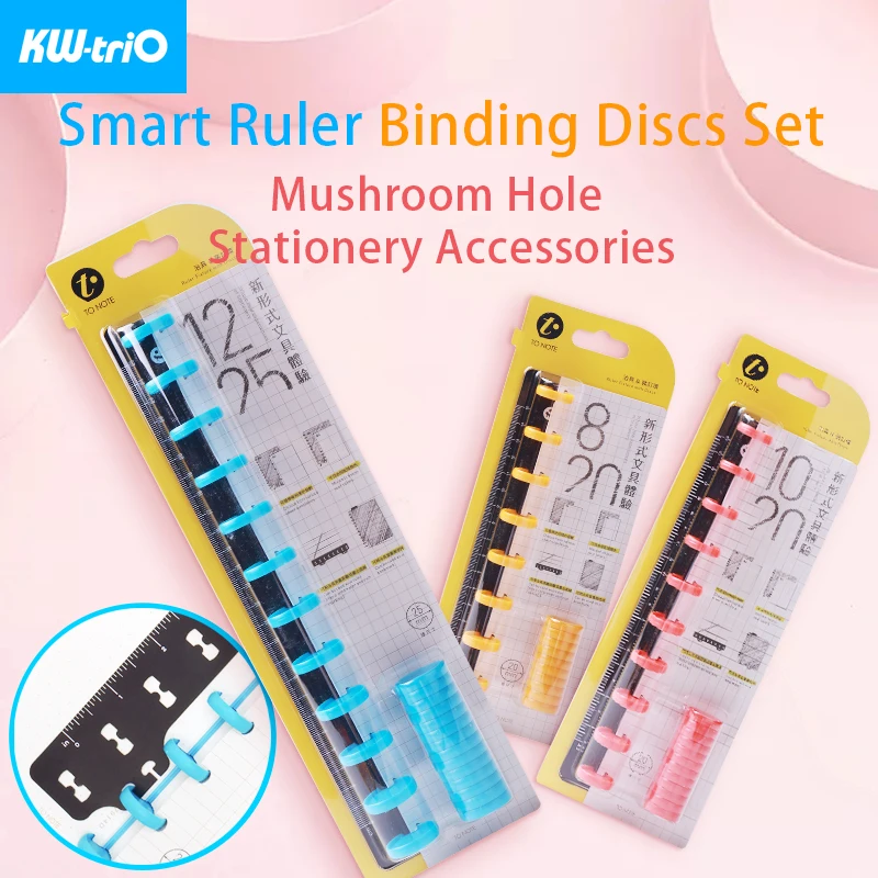 KW-triO-Smart-Ruler-Binding-Discs-Set-Mushroom-Hole-Ruler-Fixture-T ...
