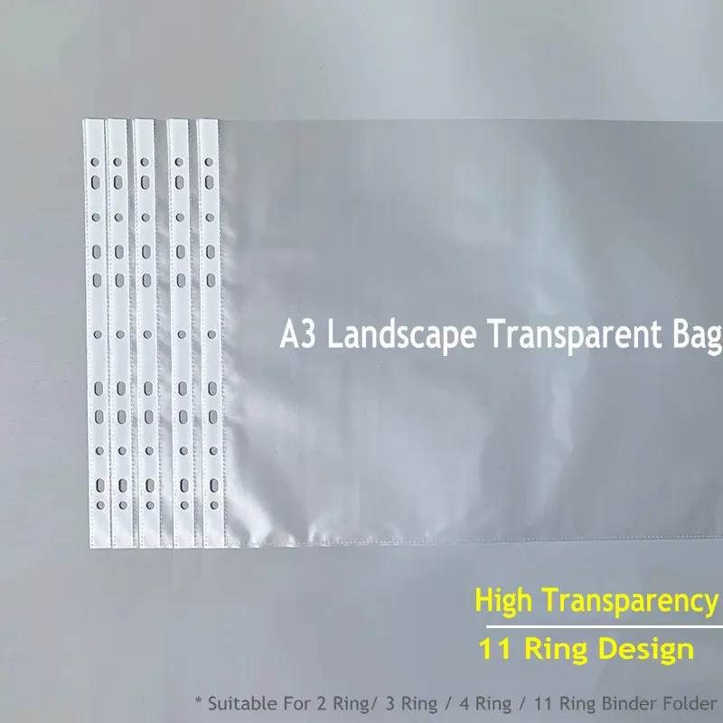 Landscape A3 Transparent Bag 11 Ring Binder Folder A3 Paper Bag Clear ...