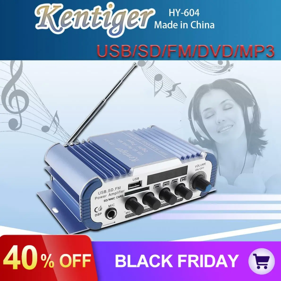 HiFi 4x42W Auto Car Audio Power Amplifier FM Stereo Radio Player ...