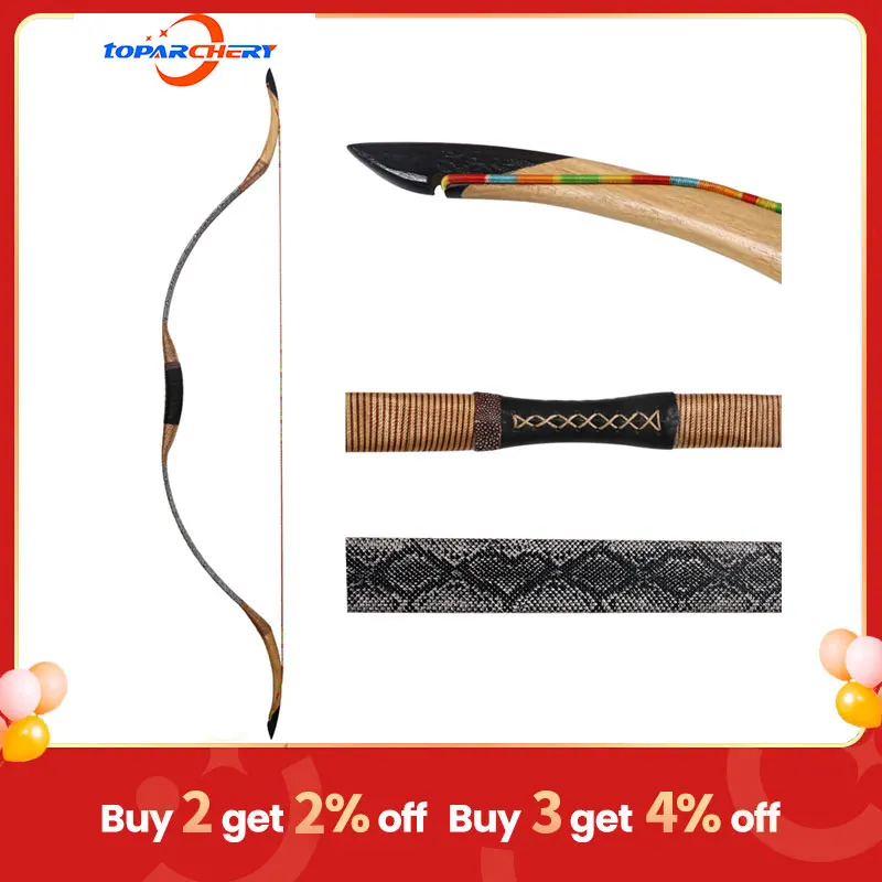 Xi'an Hunnish Traditional Recurve Bow 140cm/55inch 30-55lbs Hunting ...