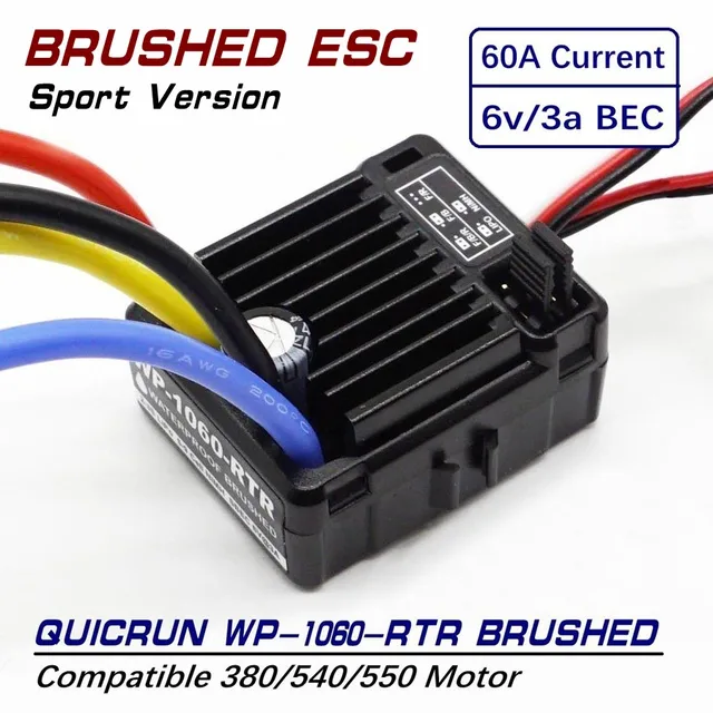 QUICRUN 1060 BRUSHED 60A Brushed Electronic Speed Controller WP-1060 ...