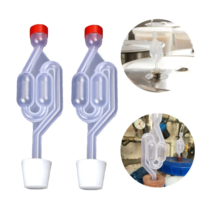 2pcs/lot Home Brew Wine Fermentation Airlock With Silicone Stoppers ...