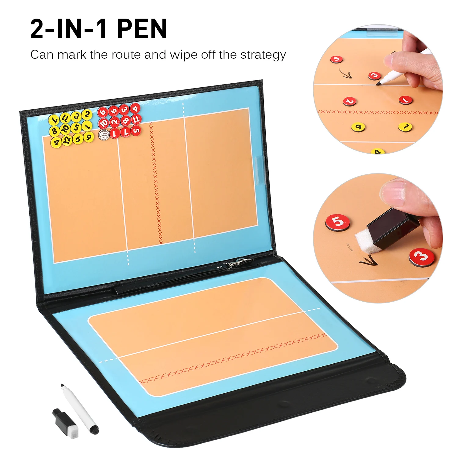 Folding Volleyball Magnetic Tactic Board Coaching Strategy Board ...