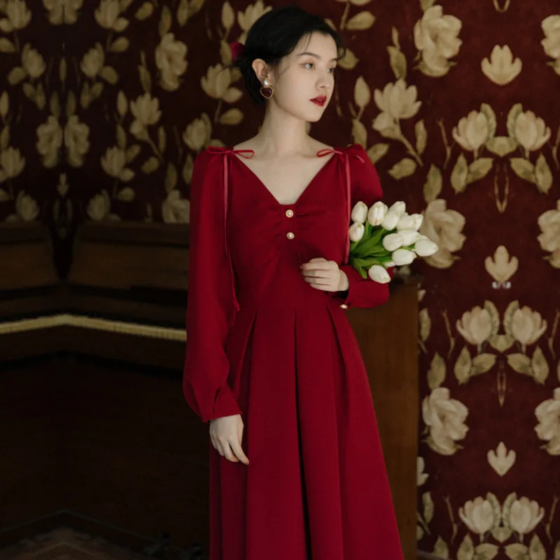 Korean Fashion Dress Red