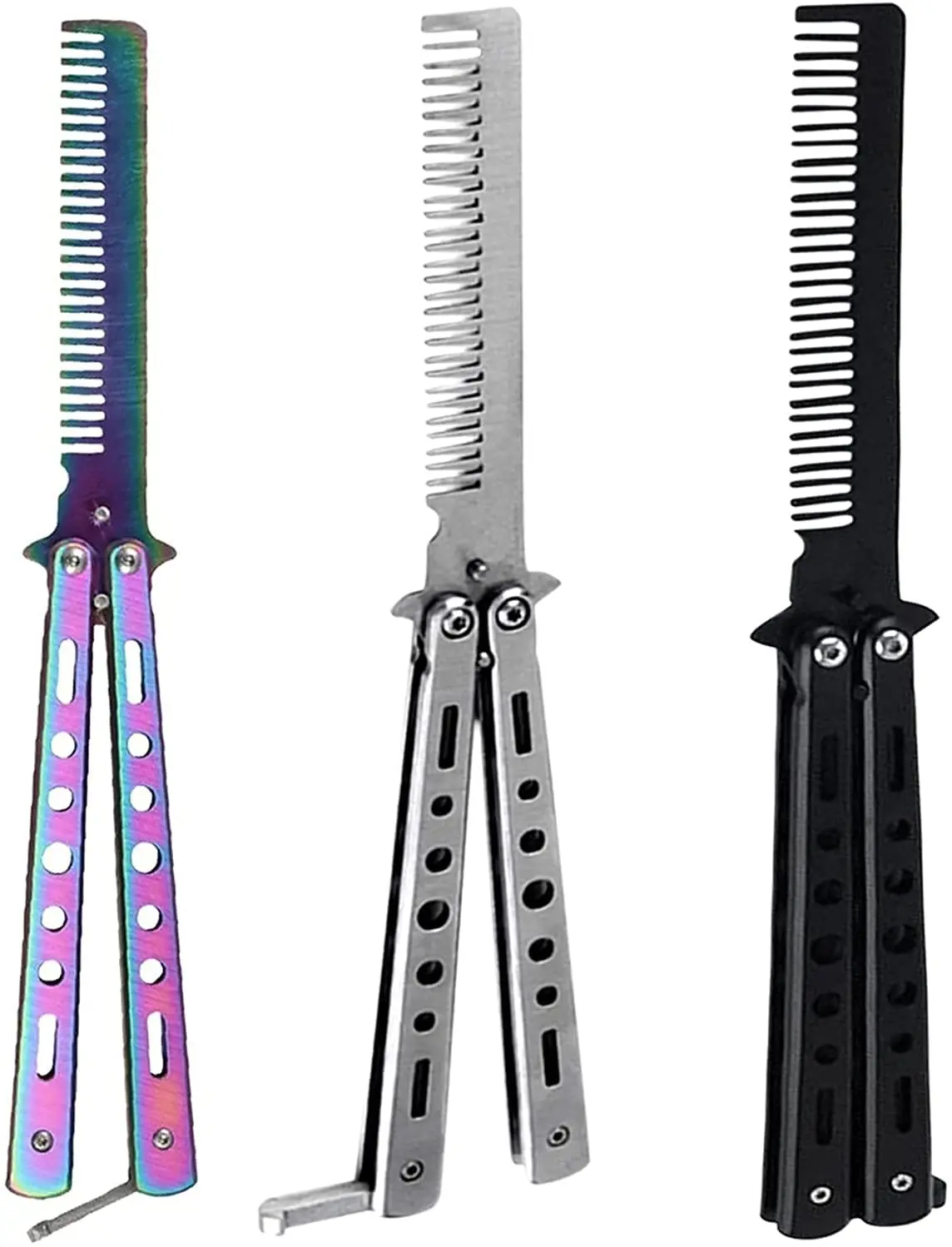 New-style-Butterfly-Combs-Stainless-Steel-Folding-Training-Practice ...