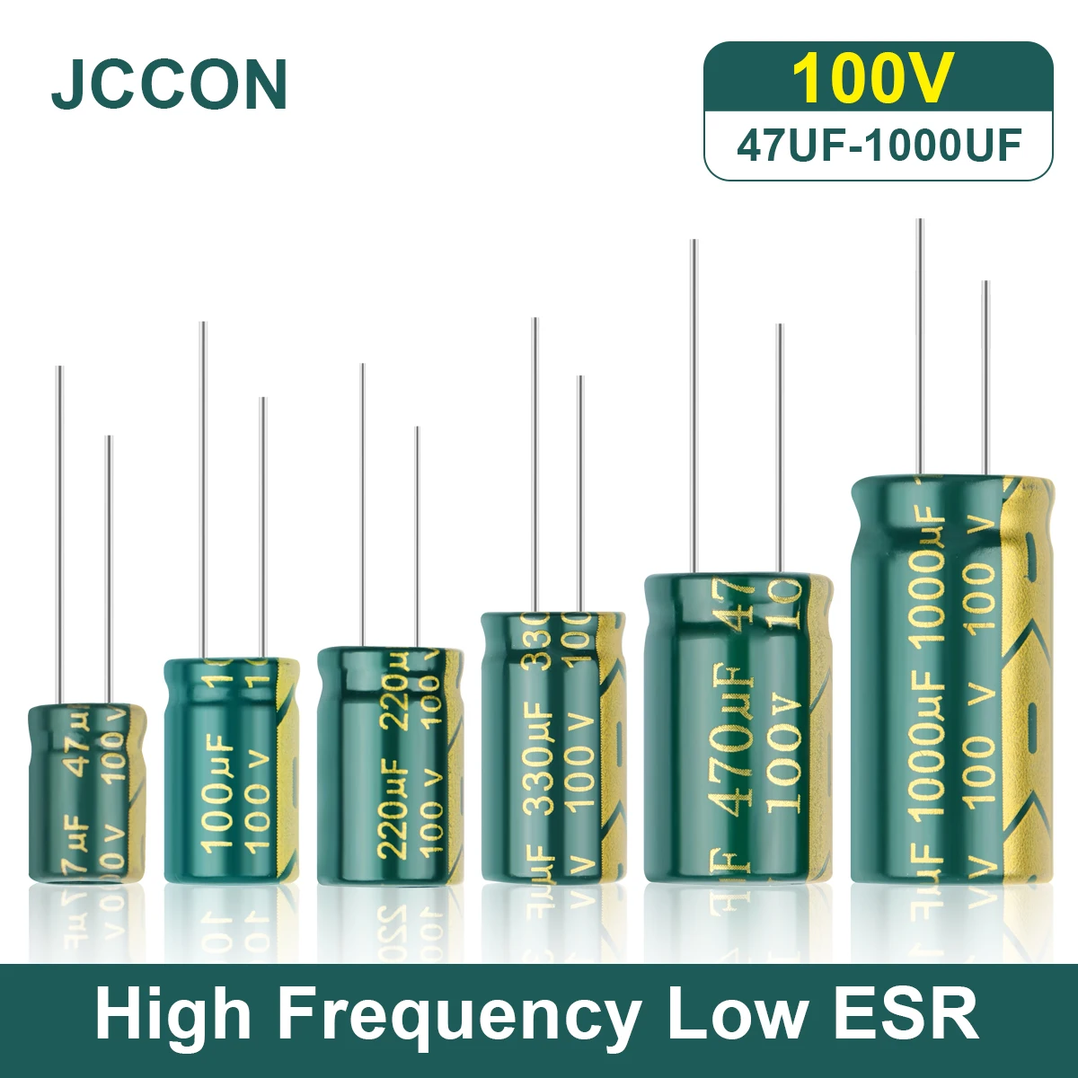 20-100Pcs-JCCON-Aluminum-Electrolytic-Capacitor-High-Frequency-Low-ESR-100V-47UF-100UF-220UF ...