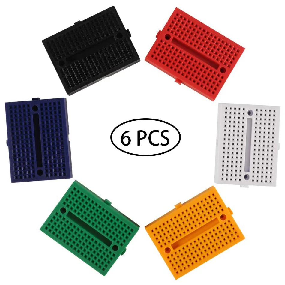6-PCS-170-Tie-Points-Mini-Breadboard-SYB-170-Solderless-Prototype-Kit ...