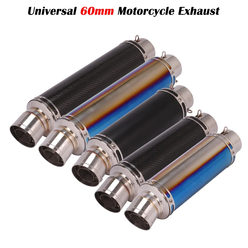 Universal-60mm-Motorcycle-Exhaust-Escape-Modified-muffler-Carbon-Fiber ...