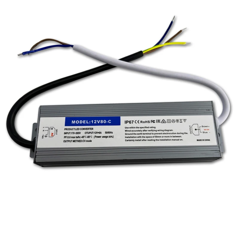 Waterproof IP67 LED Driver Ac DC 12V/24V 10W 15W 20W 25W 30W 36W 45W ...