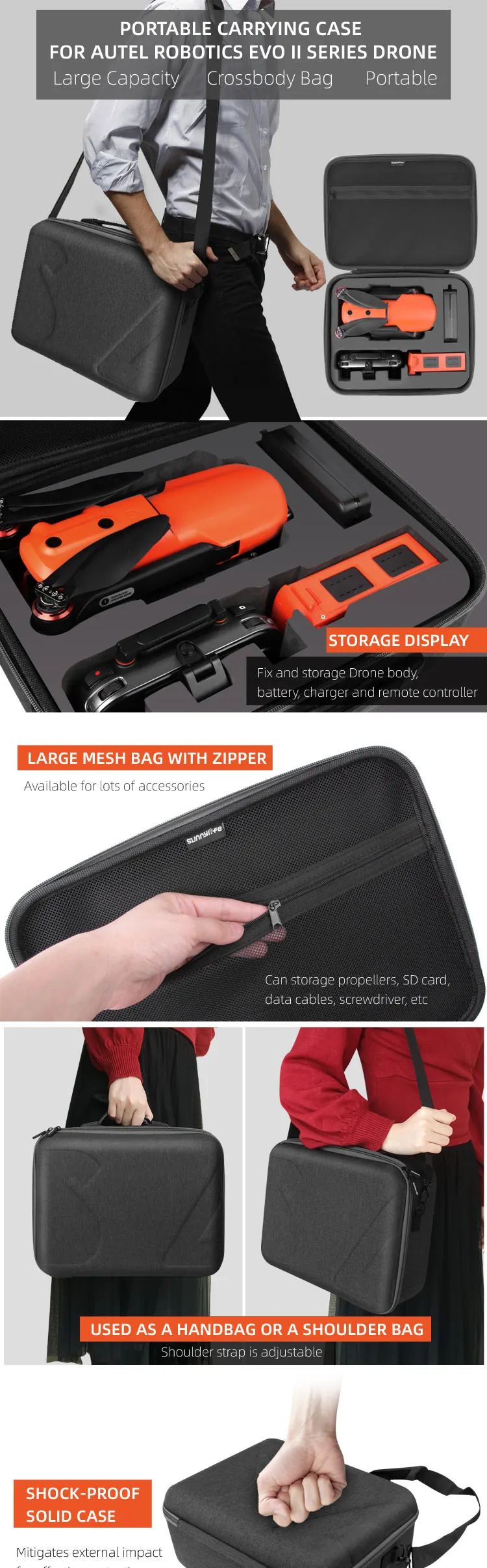 Sunnylife Portable Carrying Case Shoulder Bag Handbag Storage Bags for ...