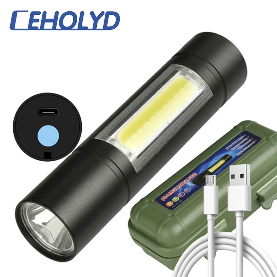 Xp-g Q5 Built-in Battery Flashlight Zoom Led Flashlight Flashlight ...