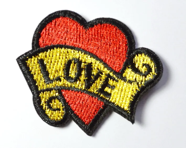 Hot-Red-Love-heart-tattoo-biker-hippie-boho-retro-fun-applique-iron-on ...