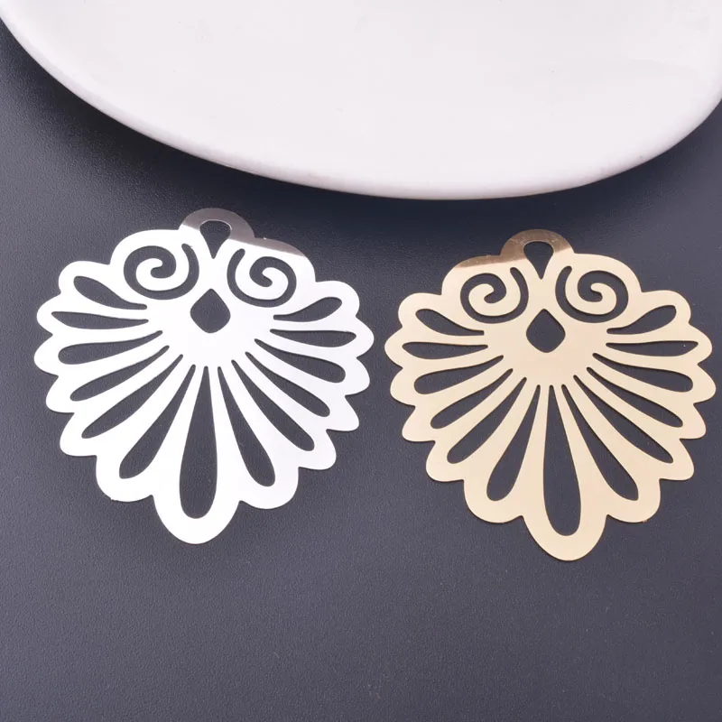 6pcs-45mm-Light-gold-Color-Laser-Cut-Hollowed-out-Fan-shape-Charms ...