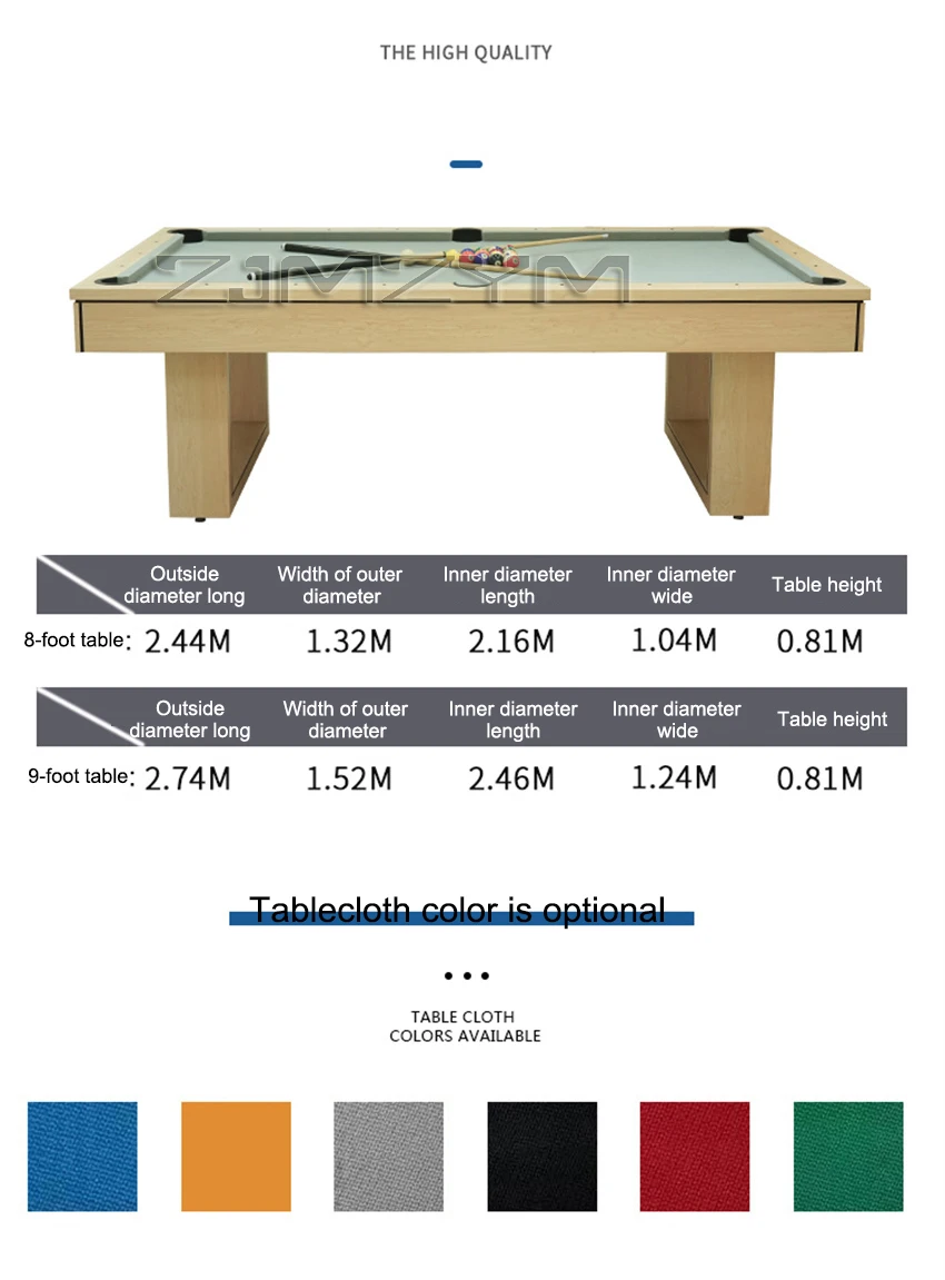 Standard Pool Table Measurements