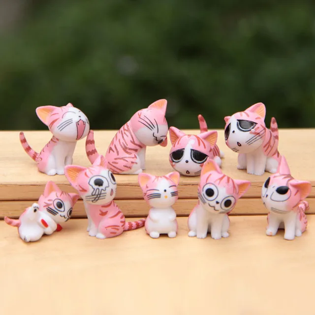 9pcs 3cm Multi Color Cute Chi The Cat Miniature Mini Action Figure ...