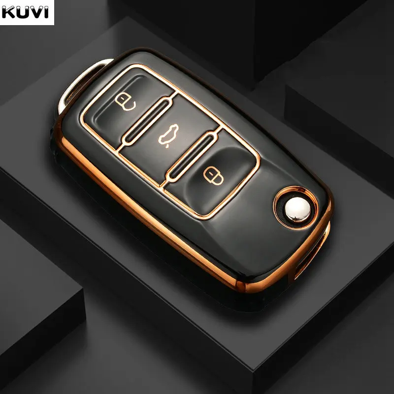 TPU-Car-Key-Case-Cover-Holder-Shell-For-VW-Volkswagen-Polo-Golf-Passat ...