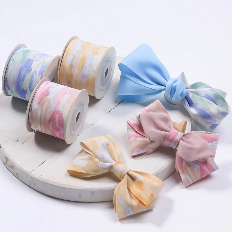 10Yards 25MM 38MM Flowers Floral Printing Ribbons For Hair Bows DIY ...