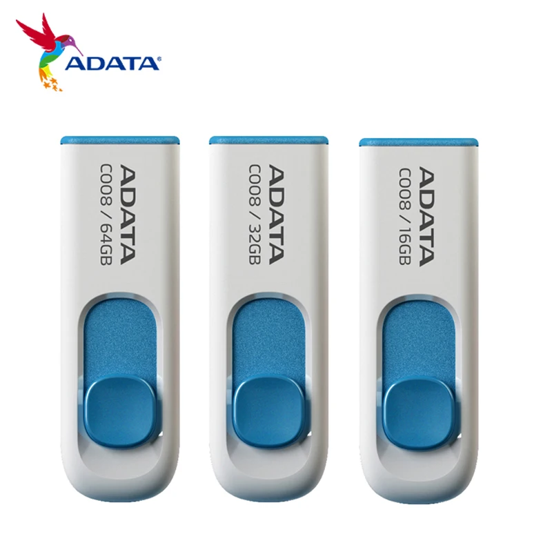 Original Adata C008 Usb Flash Drive 16gb 32gb 64gb Capless Sliding Pen ...