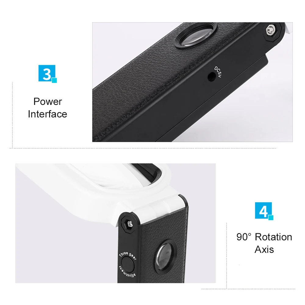 LUNETTE LOUPE,TH-7018-FX--Loupe multifonctionnelle 10X-25X, grossissement réglable, miroir de ...