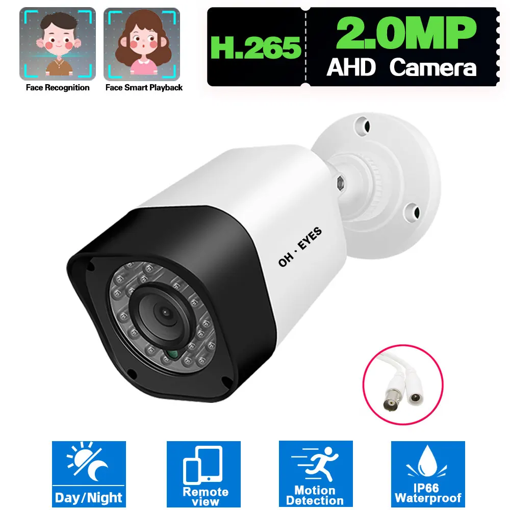 CCTV Analog Camera with Motion Sensor Outside Waterproof 1080P 2MP AHD ...