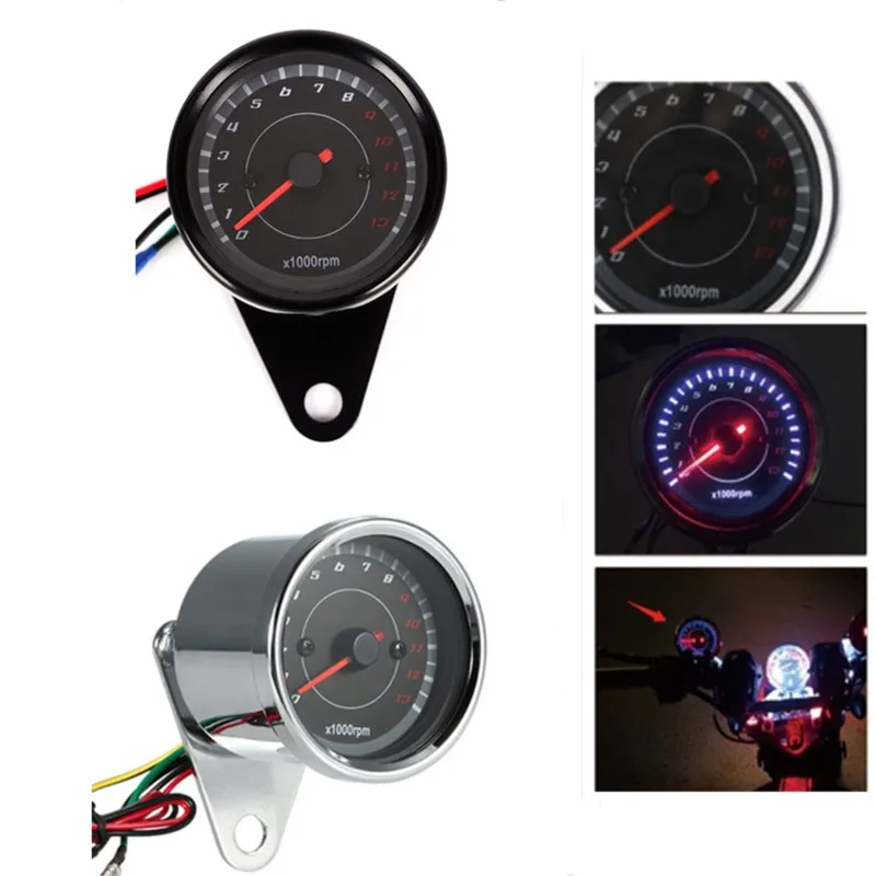 Motorcycle-Tachometer-Meter-LED-Backlight-Gauge-Rev-Counter-12V-Auto ...