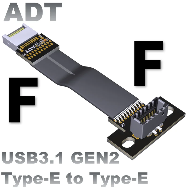 Internal USB 3.1/3.2 Type E Male to Type E Female Adapter Flat Ribbon ...