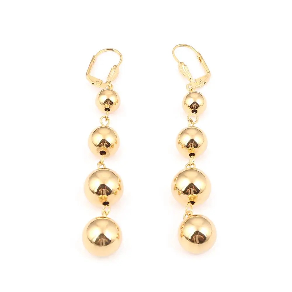 Fashion-Shiny-Gold-Color-Round-Ball-Earrings-Jewelry-Statement-Women ...