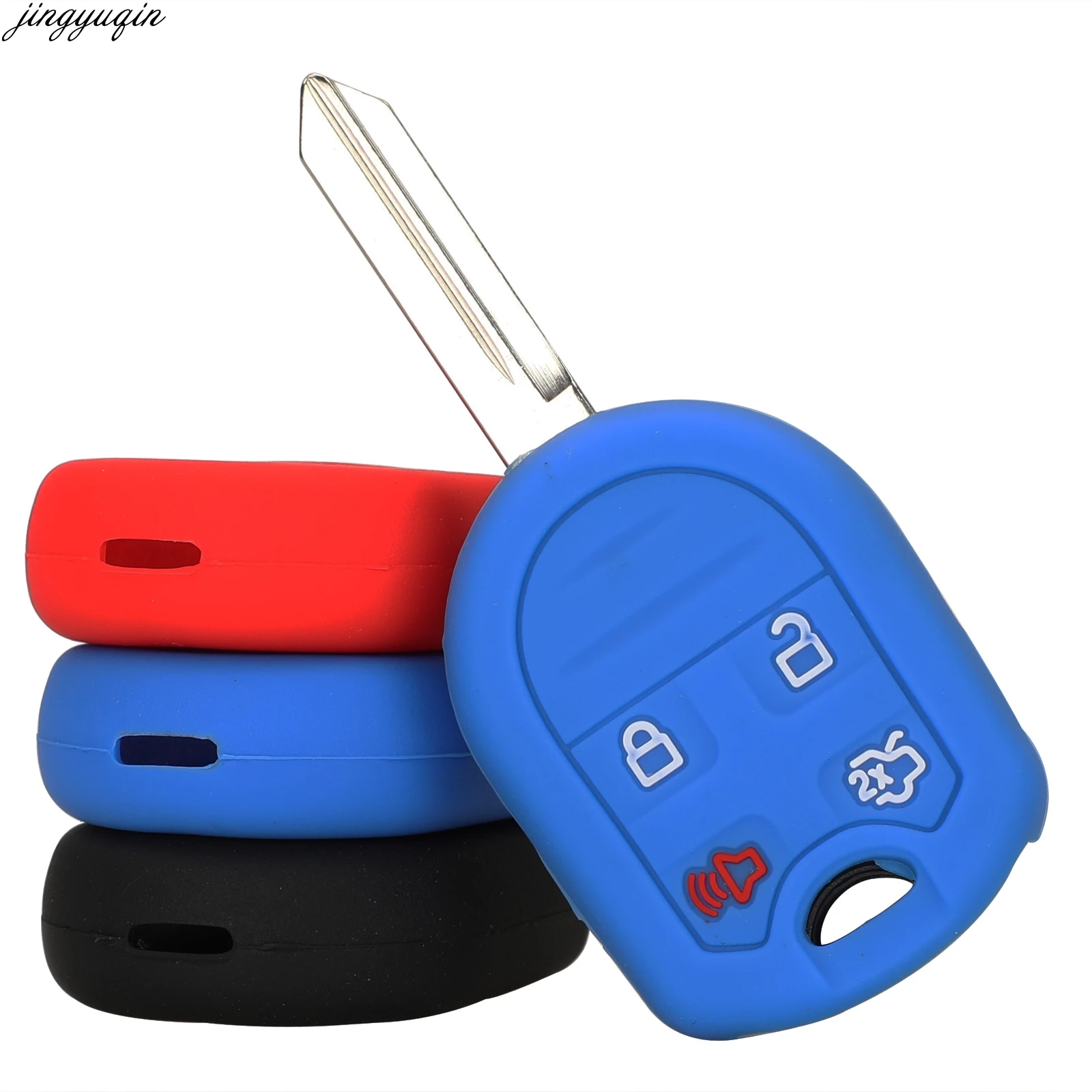 Jingyuqin-3-4-5Button-Silicone-Car-Key-Cover-Case-Protection-Bag-For ...