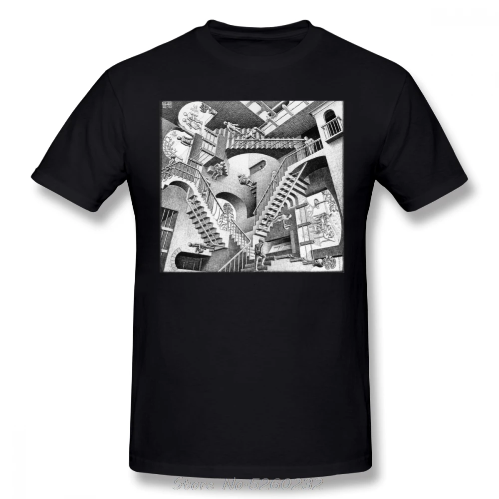 Escher-T-Shirt-MC-Escher-T-Shirt-Cotton-Fun-Tee-Shirt-Mens-Short ...