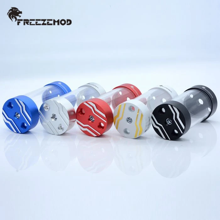 FREEZEMOD OD60mm Acrylic Reservoir 80mm-330mm Water Tank Dual Metal ...