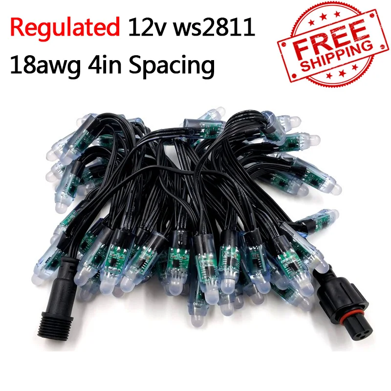 DHL FREE SHIPPING 1000pcs 100ct DC12V WS2811 bullet pixel Regulated ...