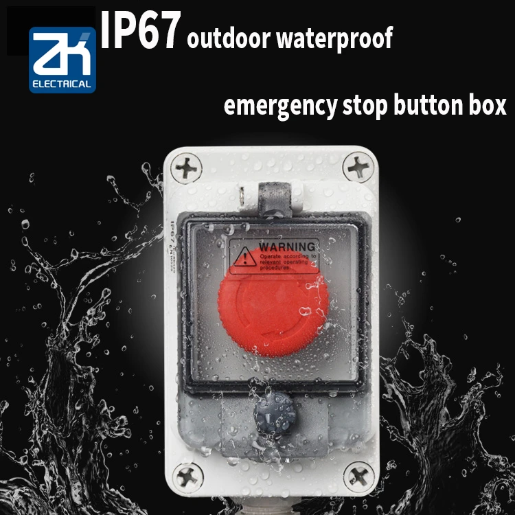 Emergency Stop Control Box Outdoors Button Switch Cassette Tape Protect ...
