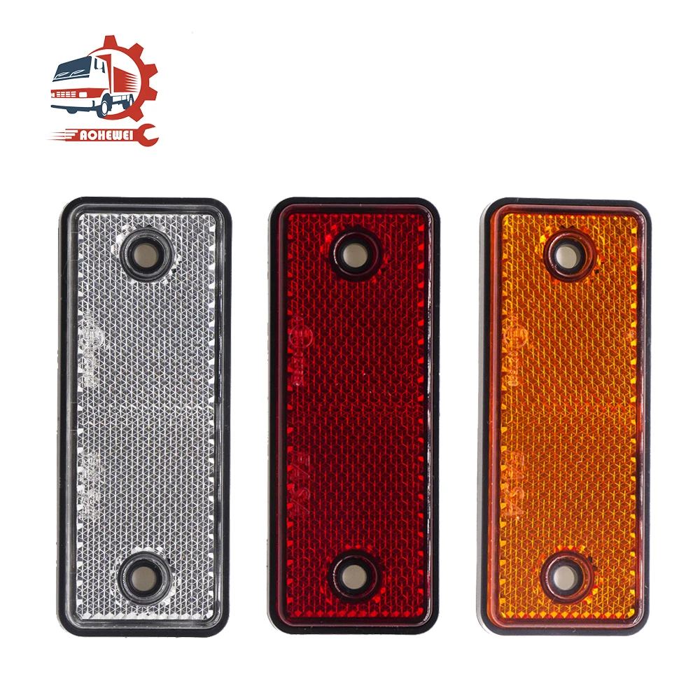 AOHEWEI-3x-Amber-Rear-Reflector-Reflective-Strips-for-Gate-Posts-Night ...