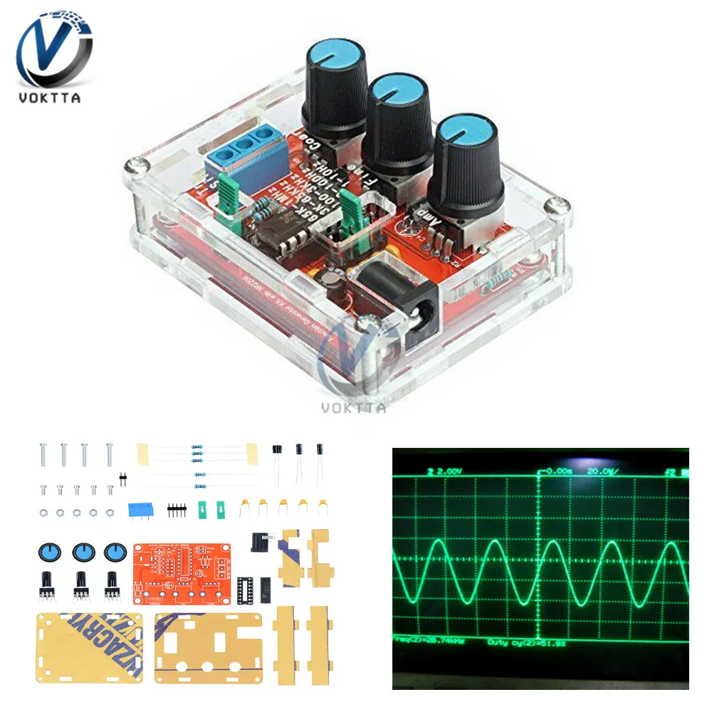 DIY XR2206 Function Generator Kit Square Wave Signal Generator Module 1Hz 1MHz Adjustable ...