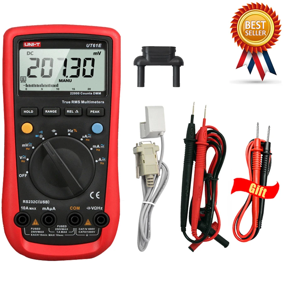 Uni-t Ut61e Digital Multimeter True Rms Peak Meter Pc Connect Ac Dc ...