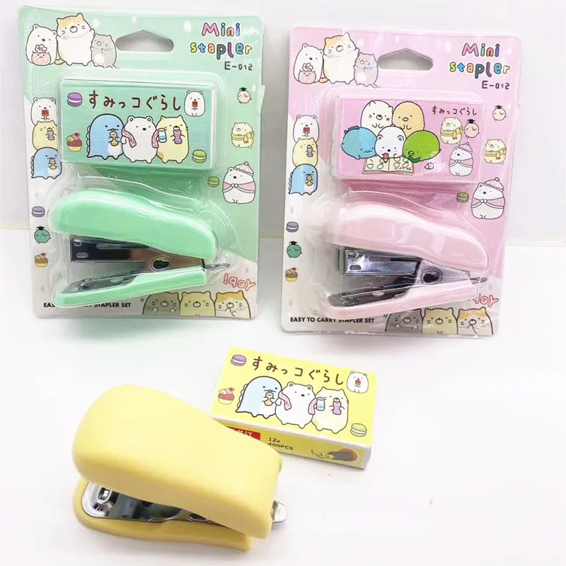 Cute Cartoon Japanese Sumikko Gurashi Portable Mini Stapler Set Kawaii ...