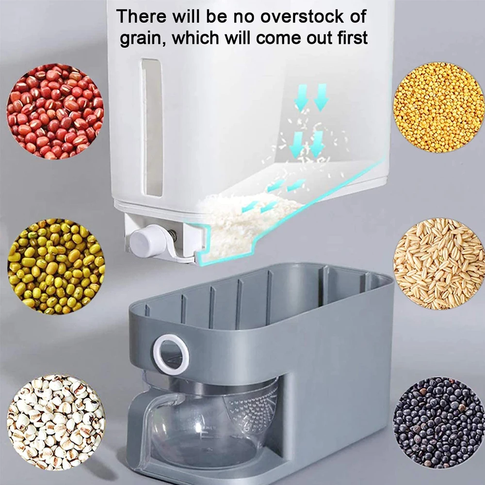 Automatic Plastic Cereal Dispenser Food Rice Storage Box - Gifts for idea