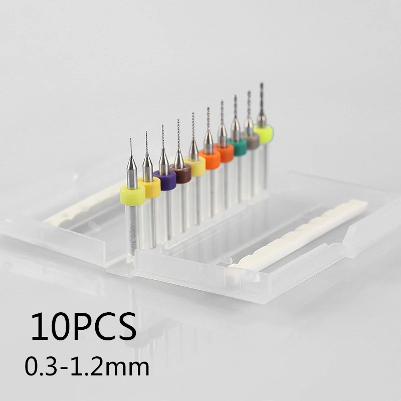 10pcs 0.3-1.2mm Pcb Drill Bit Carbide Micro Drill Bit Pcb Printed ...