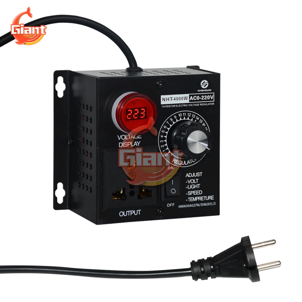 AC 220V 4000W voltage regulator portable temperature speed adjustable ...