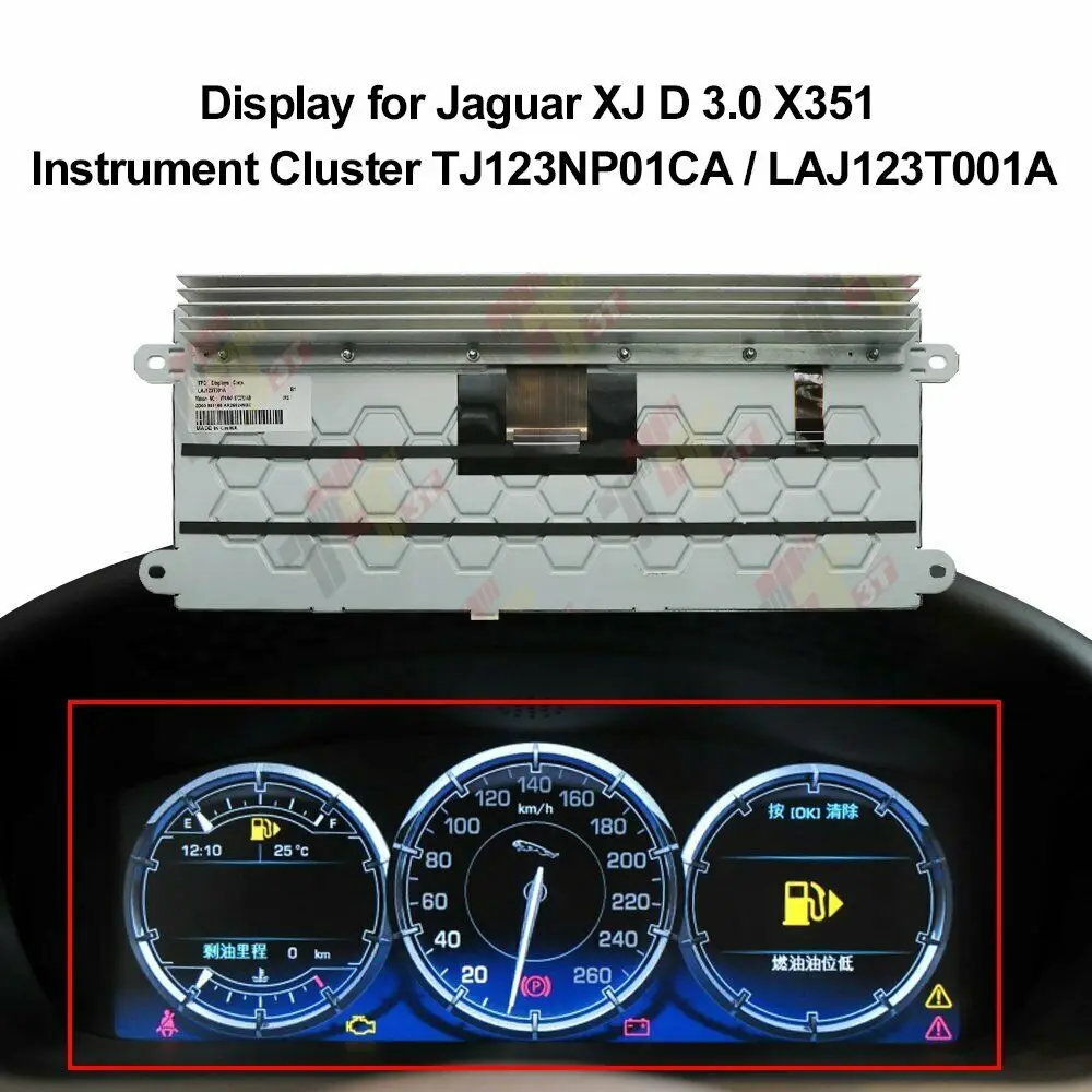 Cluster LCD Display for Jaguar XJ D 3.0 X351 Instrument TJ123NP01CA ...