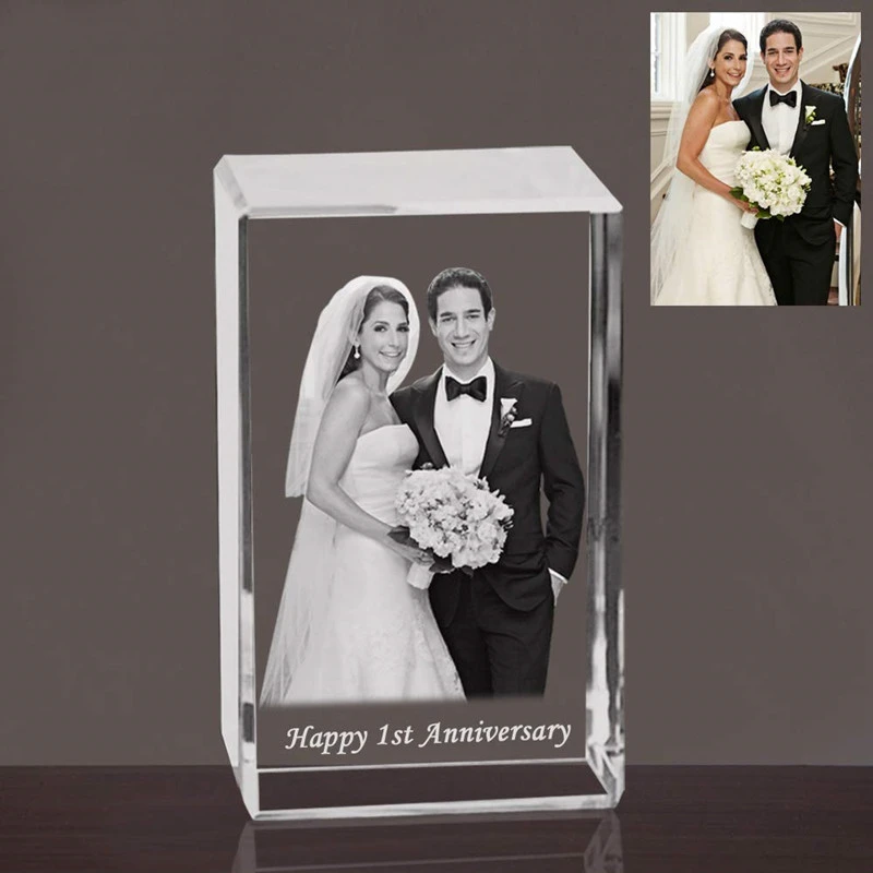 Personalized Custom 2d/3d Cube Crystal Photo Frame Laser Etched ...