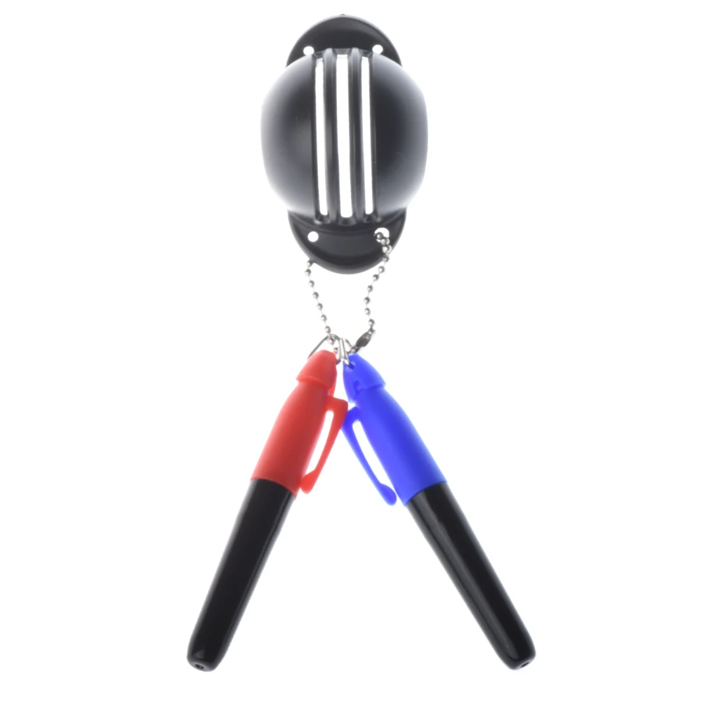 골프 공 트라이 라인 마커 골프 정렬 키트 쉬운 볼 라이너 드로잉 정렬 퍼팅 도구 골프 공 마커 펜 2 개 포함골프 조교