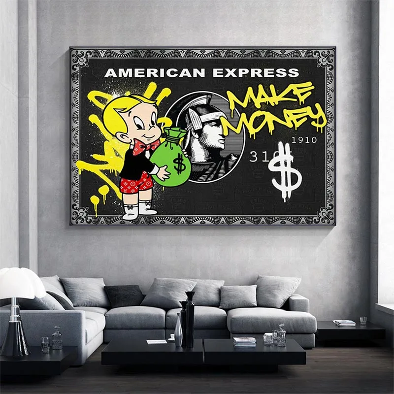 Alec Graffiti Monopoly Millionaire Money Street Art Canvas Print ...