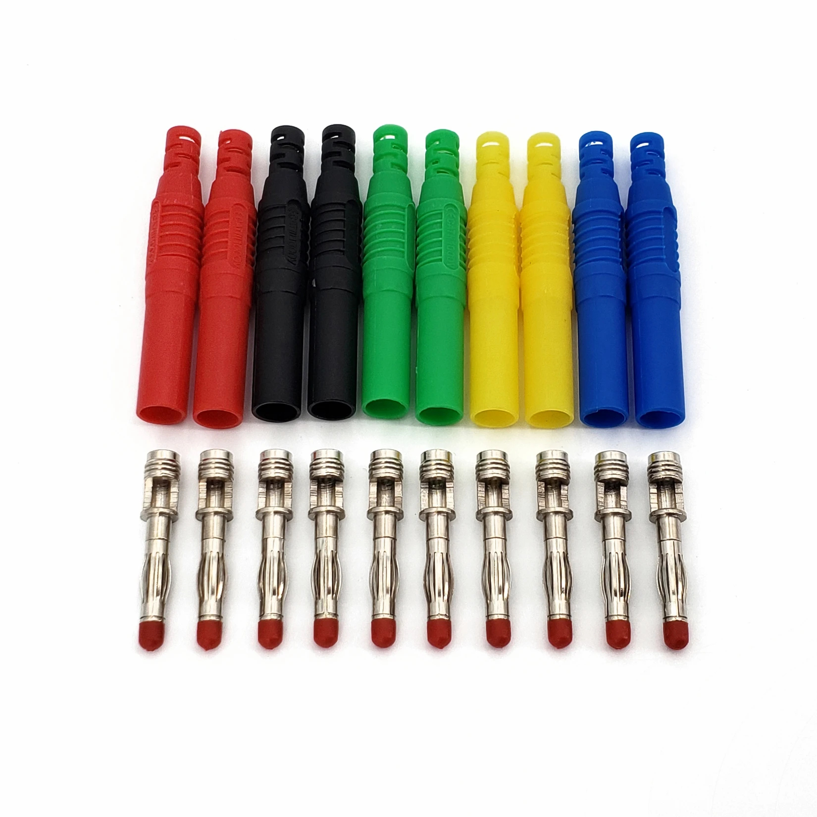 10Pcs Straight Insulated Safety 4mm Male Banana Plug Solder Type DIY ...