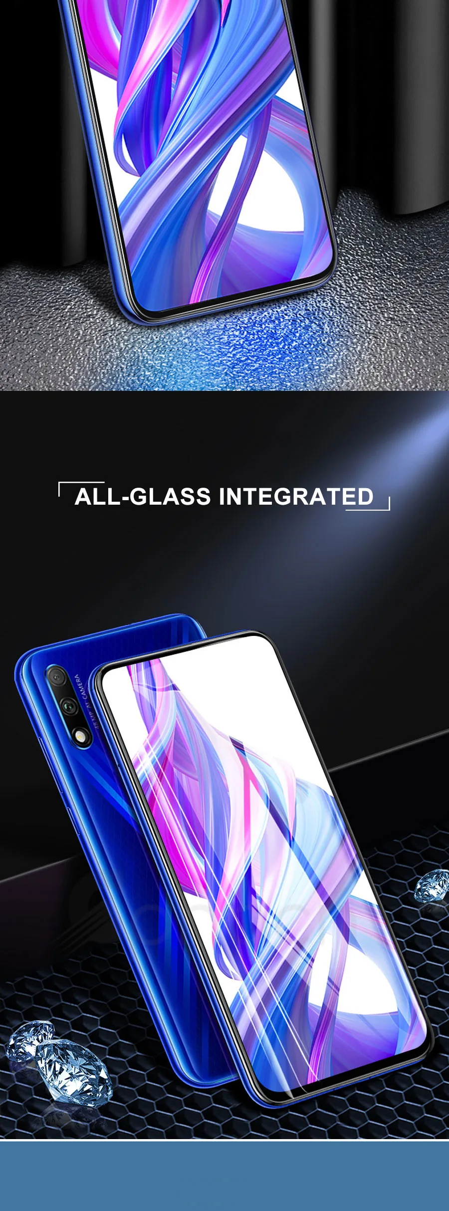 Защитное стекло 9H для huawei Honor 9X 8X 8A 8C 20 9i 10i 20i V20 V10 V9 Play закаленное ...