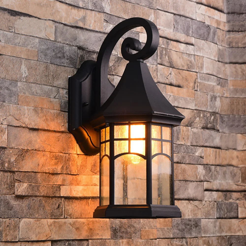 E27 Bulb Vintage Wall Lamp Outdoor Lighting LED Street Garden Villa ...