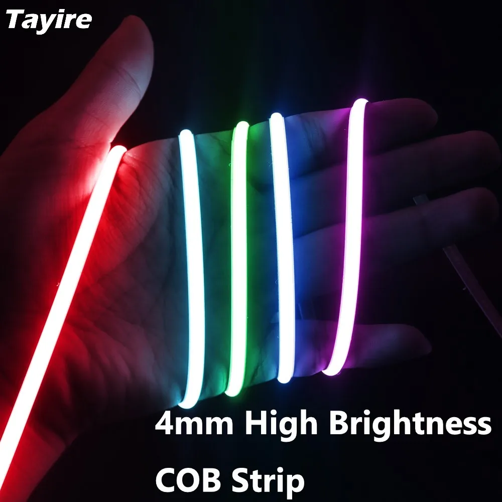 4MM Super Thin LED Strip 480LEDs/M Soft High Density Flexible DC12V 24V ...