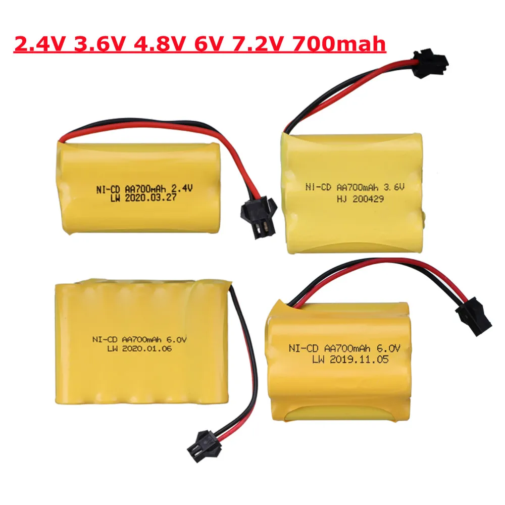 700mah 2.4V/3.6V/4.8V/6V/7.2V Ni-CD AA 700mah Rechargeable Battery Pack ...