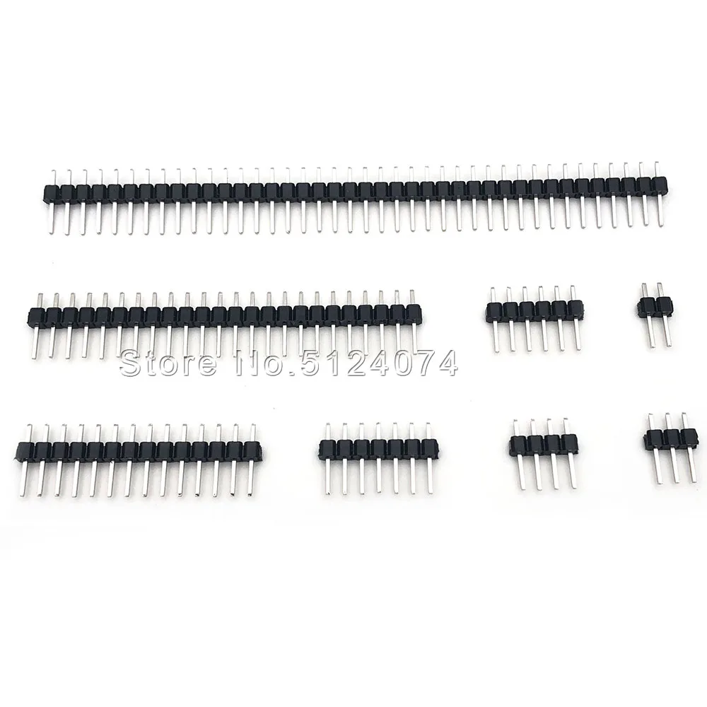10-200pcs/lot 2.54mm Pin Header Single Row Needle Straight Copper ...