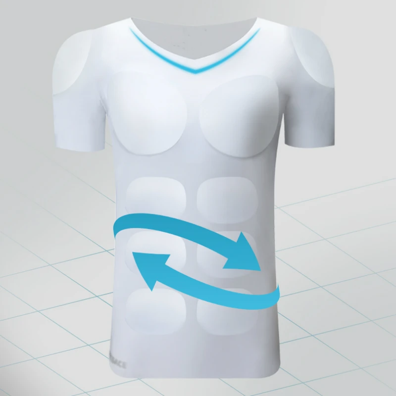 Men Muscles Shirt Male Invisible Abs Fake Chest Underwear Stomach 8 ...